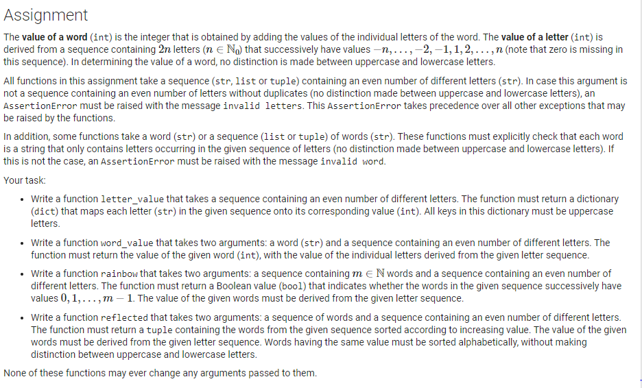 Solved Assignment The value of a word (int) is the integer | Chegg.com