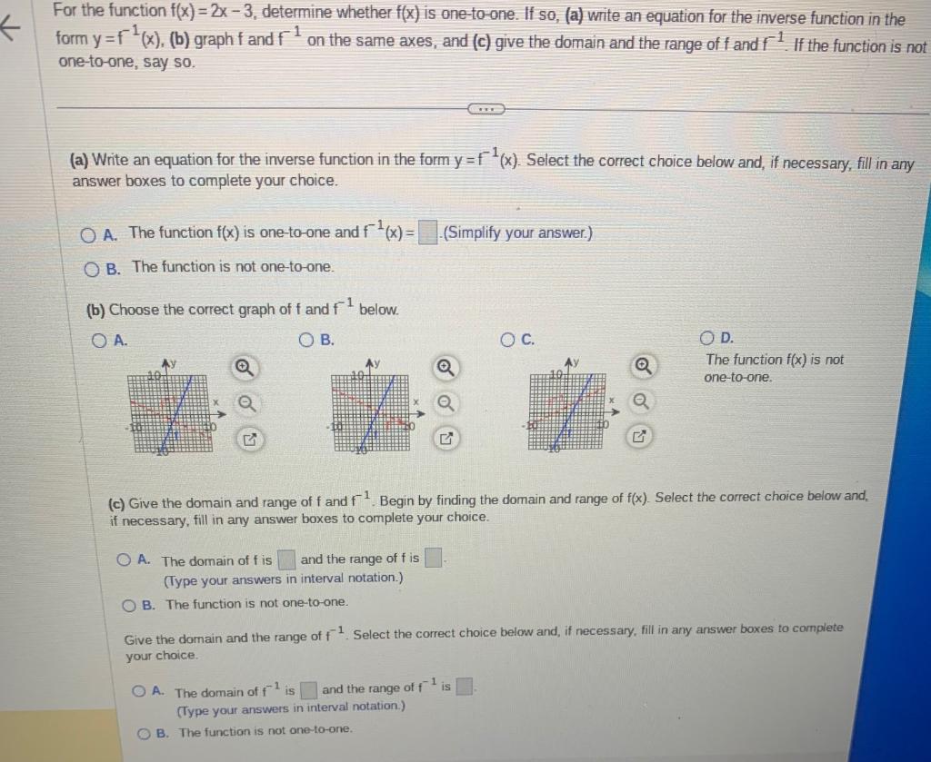 Solved For the function f(x)=2x−3, determine whether f(x) is | Chegg.com