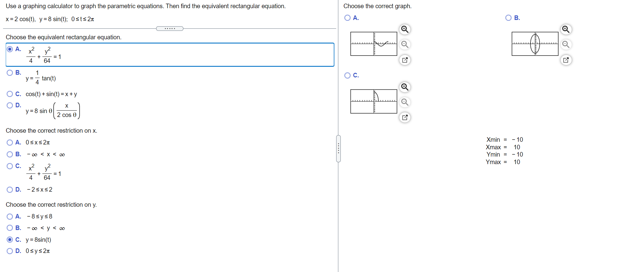 Solved Use a graphing calculator to graph the parametric | Chegg.com