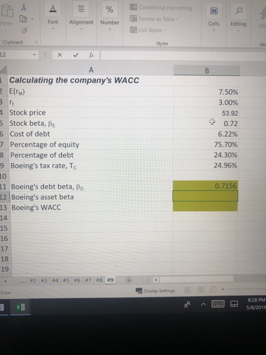 Solved -- % conditional Formatting Font Alignment Number | Chegg.com