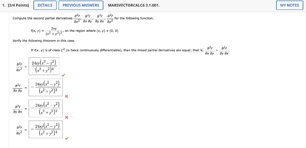 Solved Compute The Second Partial Derivatives ∂2f ∂x2 ∂2f