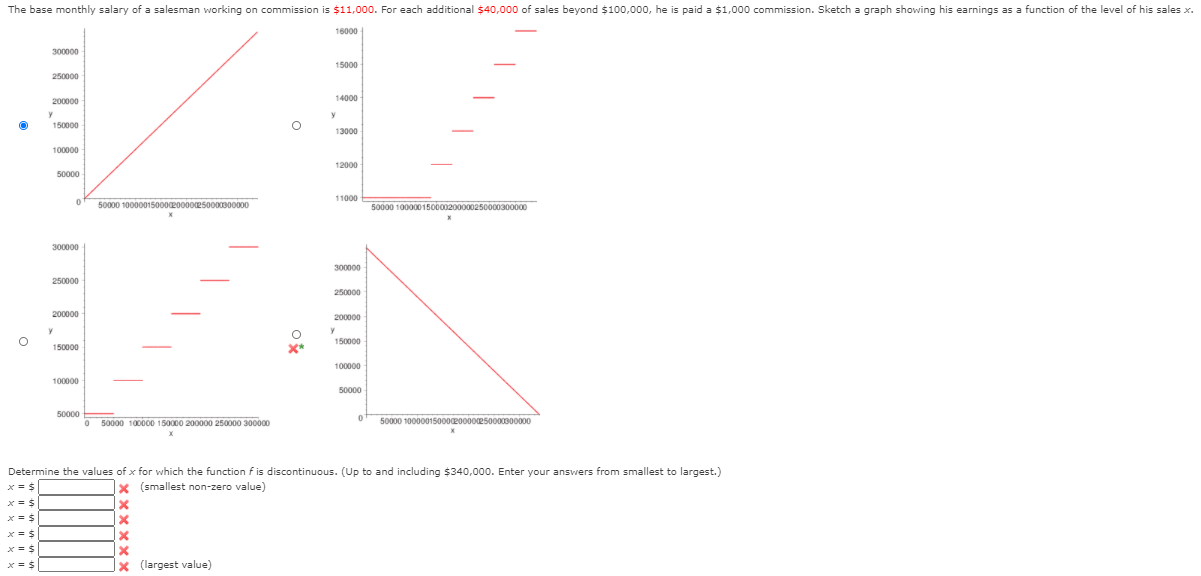 Solved The base monthly salary of a salesman working on | Chegg.com