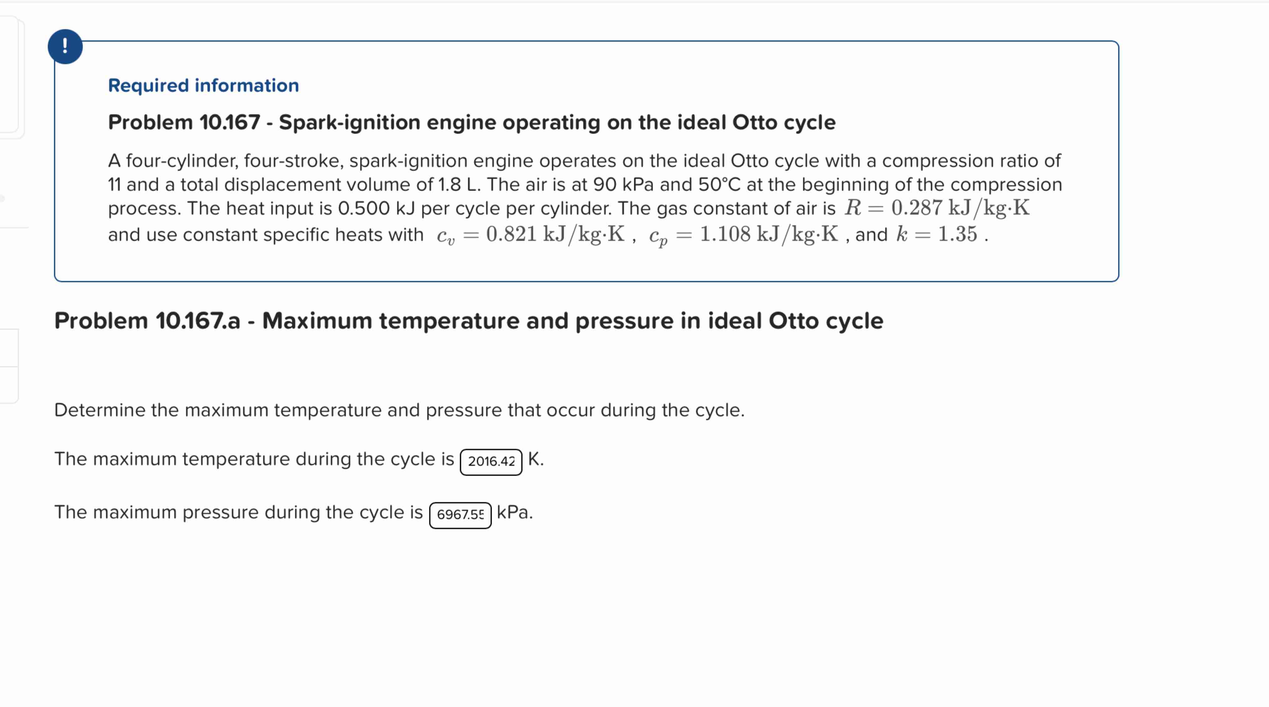 Solved Required informationProblem 10.167 - ﻿Spark-ignition | Chegg.com