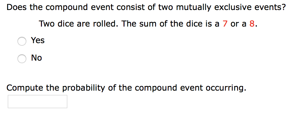 Solved Does the compound event consist of two mutually | Chegg.com