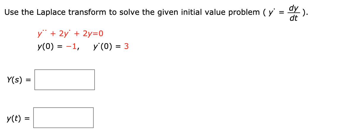 Solved Use the Laplace transform to solve the given initial | Chegg.com