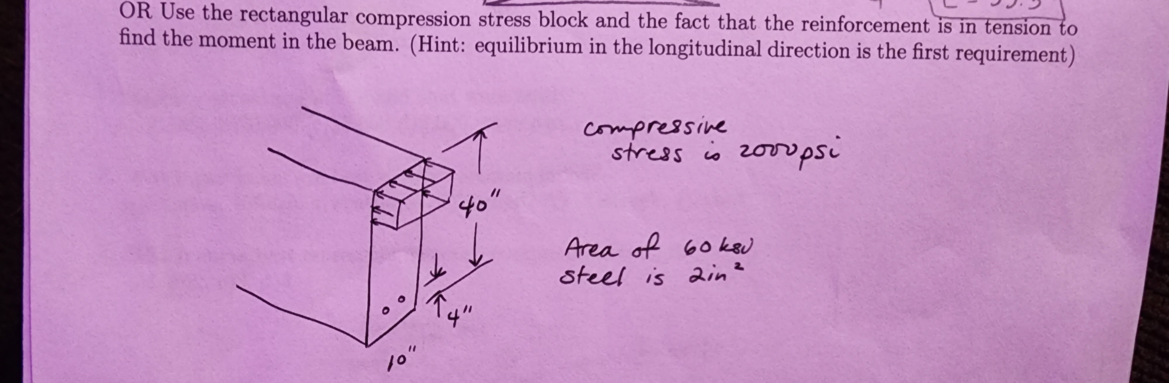 Solved Use the rectangular coppression stress block aND the | Chegg.com