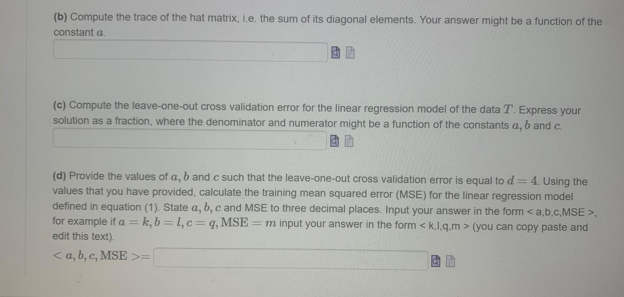 where e Consider a linear regression model with two | Chegg.com