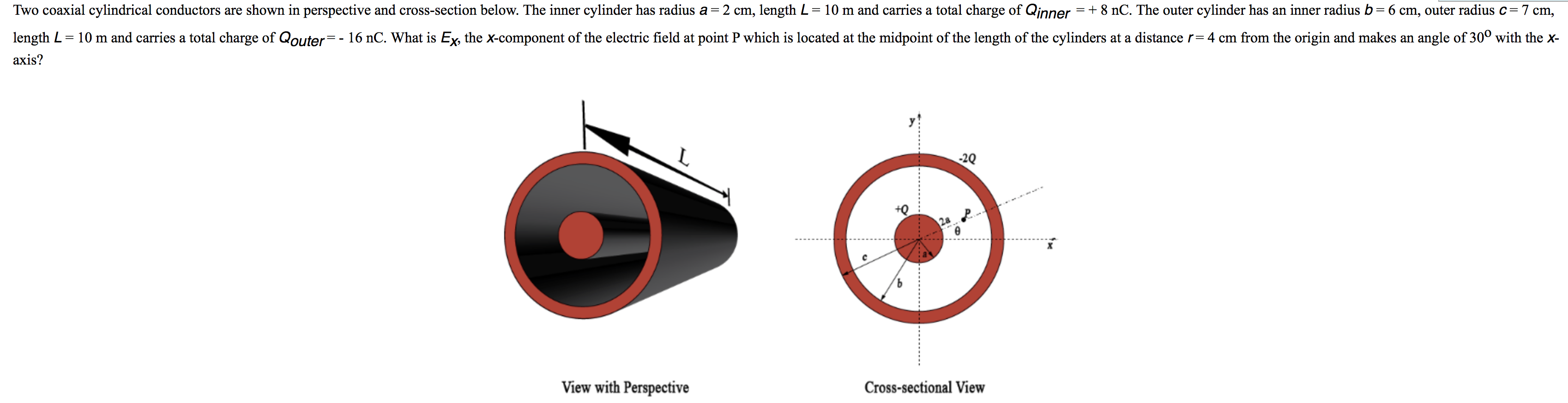Solved Two coaxial cylindrical conductors are shown in | Chegg.com