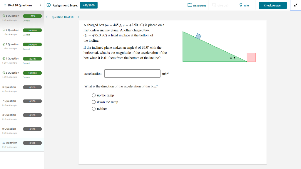 Solved = 10 of 10 Questions Assignment Score: 480/1000 | Chegg.com