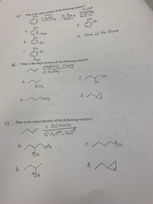Solved What ie the major product of the following reaction? | Chegg.com