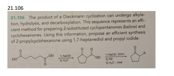 Solved 21.106 21.106 The product of a Dieckmann cyclization | Chegg.com