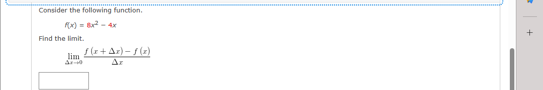 Solved Consider the following function.f(x)=8x2-4xFind the | Chegg.com