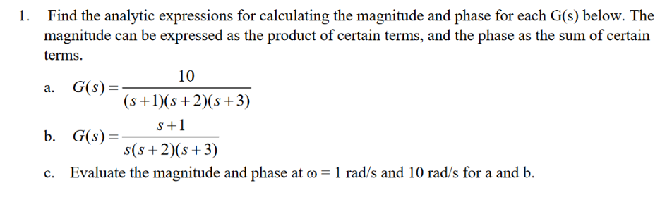 Solved 1. Find the analytic expressions for calculating the | Chegg.com