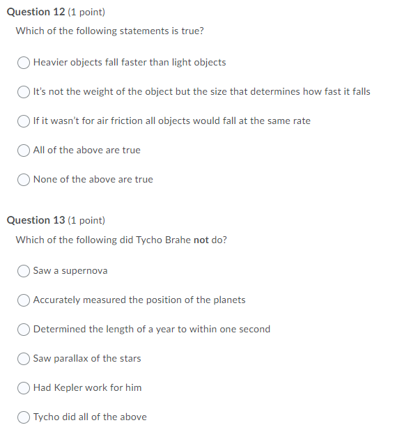 Solved Question 12 (1 point) Which of the following | Chegg.com