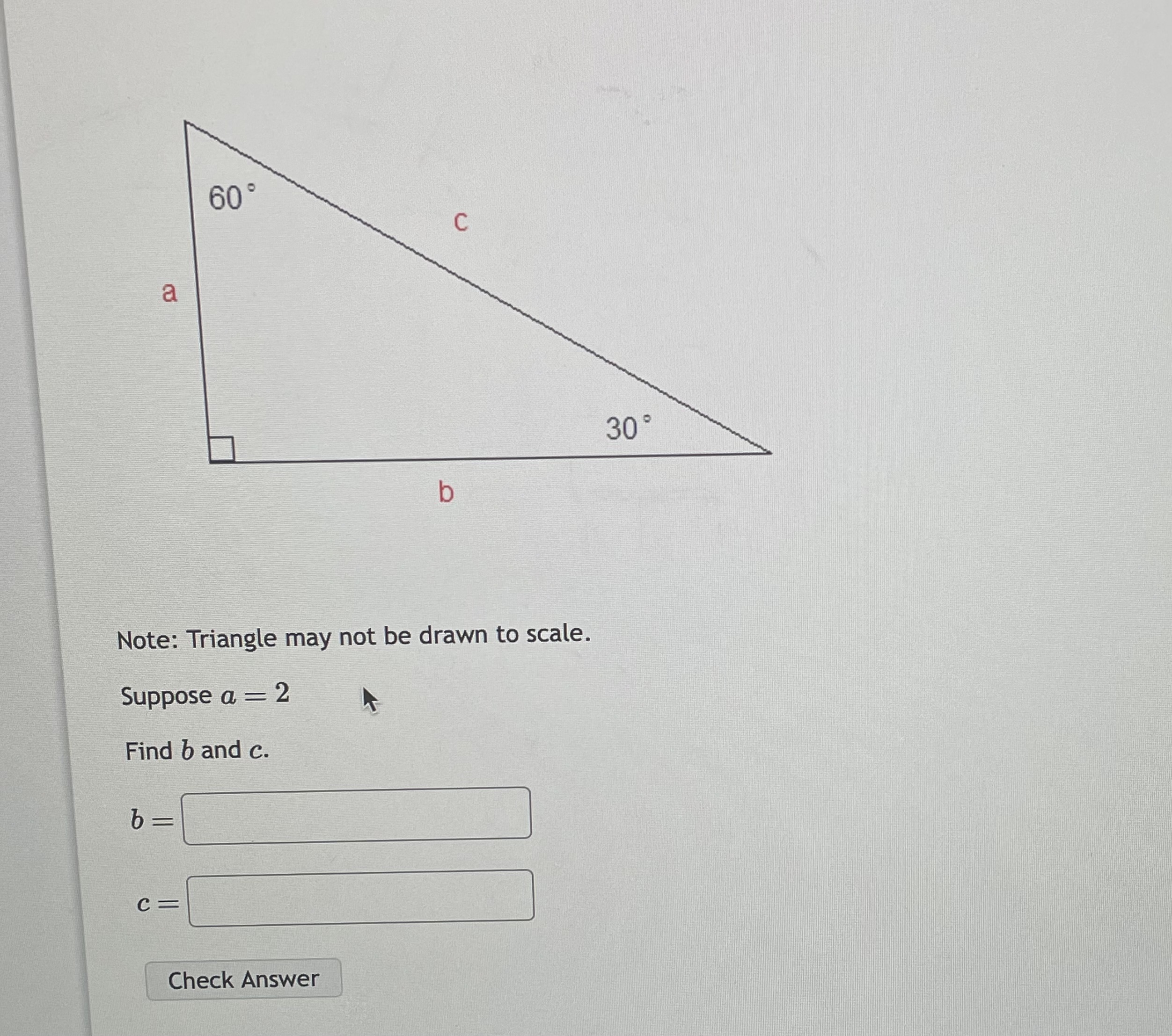Solved Note: Triangle may not be drawn to scale.Suppose | Chegg.com