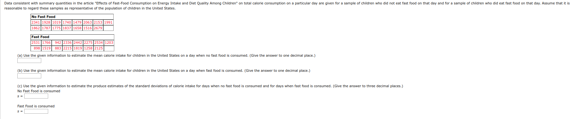 Solved Data consistent with summary quantities in the | Chegg.com