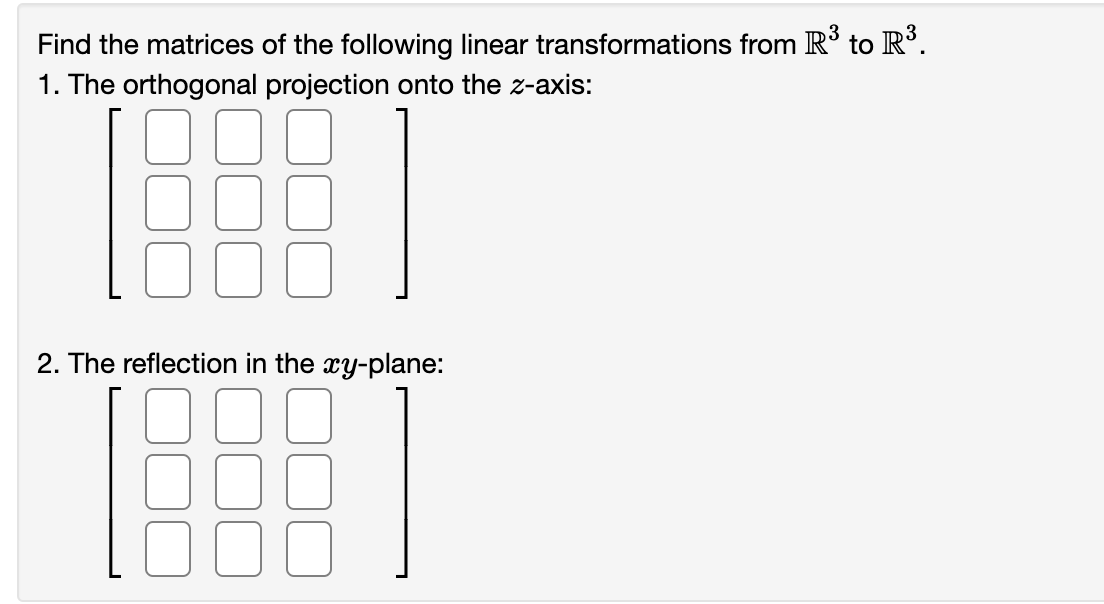 Solved Which of the following linear transformations from R3 | Chegg.com