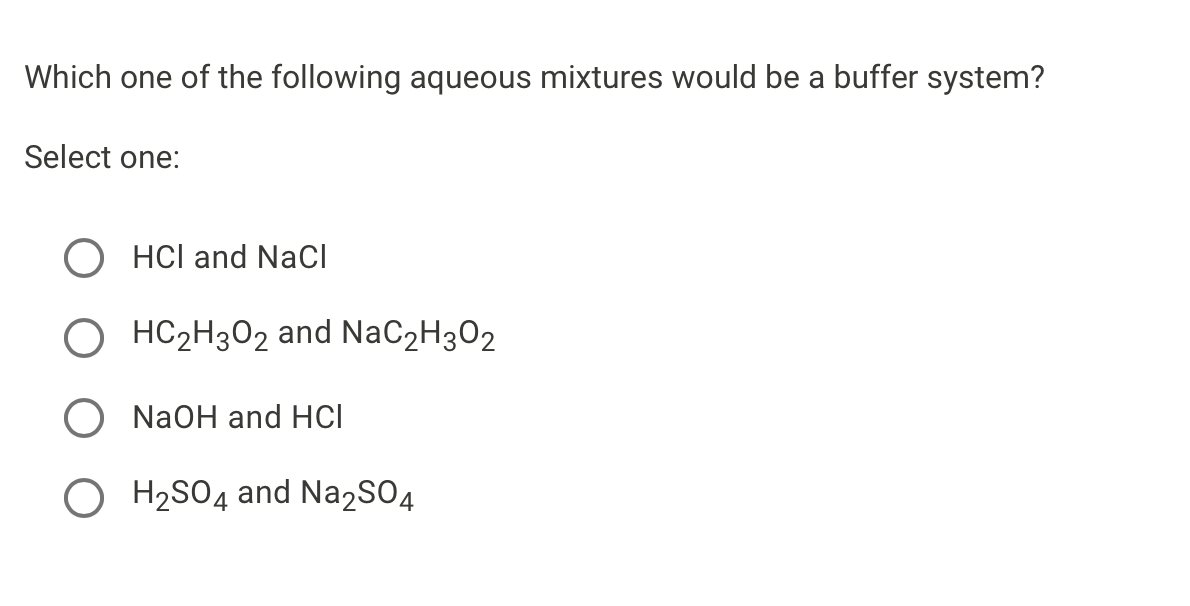 Solved Which one of the following aqueous mixtures would be | Chegg.com