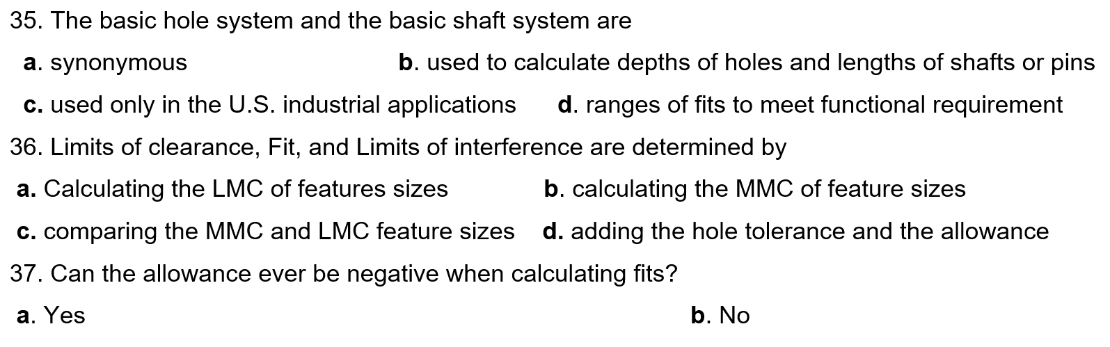 Solved 35. The basic hole system and the basic shaft system | Chegg.com