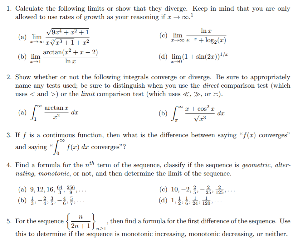 Solved I need help with my Calc 2 homework, most of these | Chegg.com