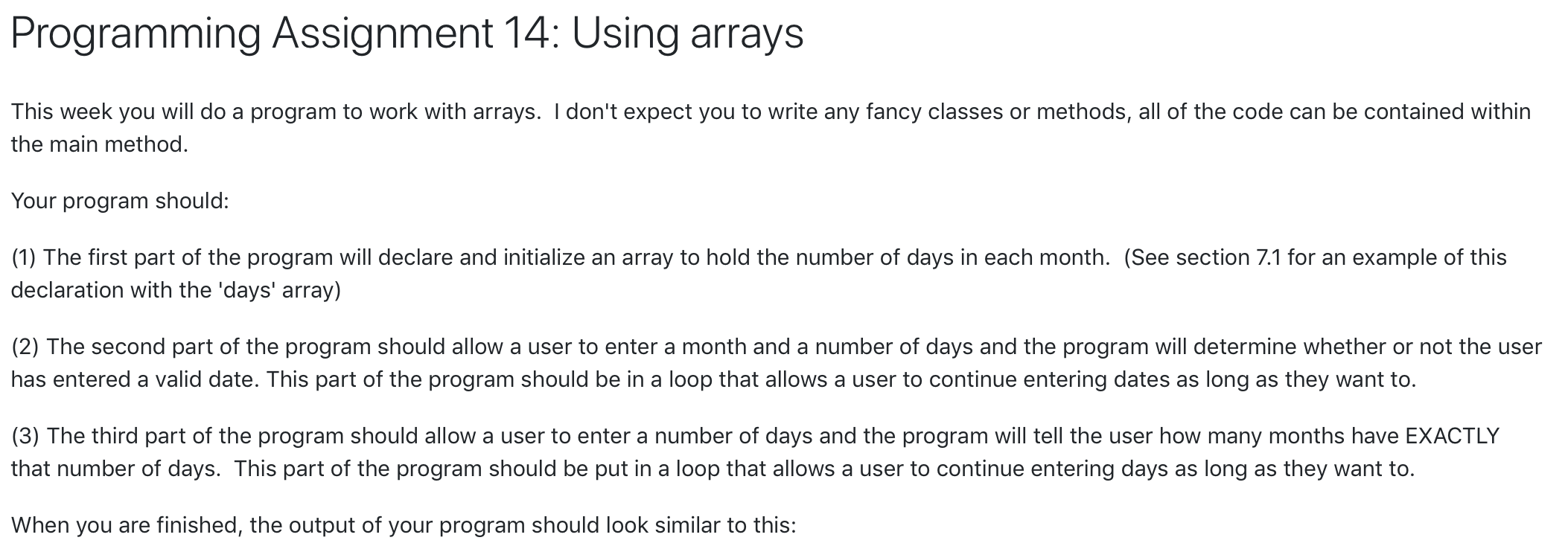 Solved Programming Assignment 14: Using arrays This week you | Chegg.com
