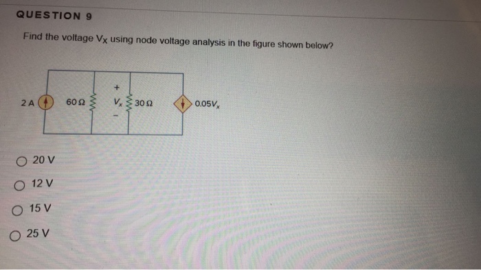 Solved Find the voltage V_x using node voltage analysis in | Chegg.com