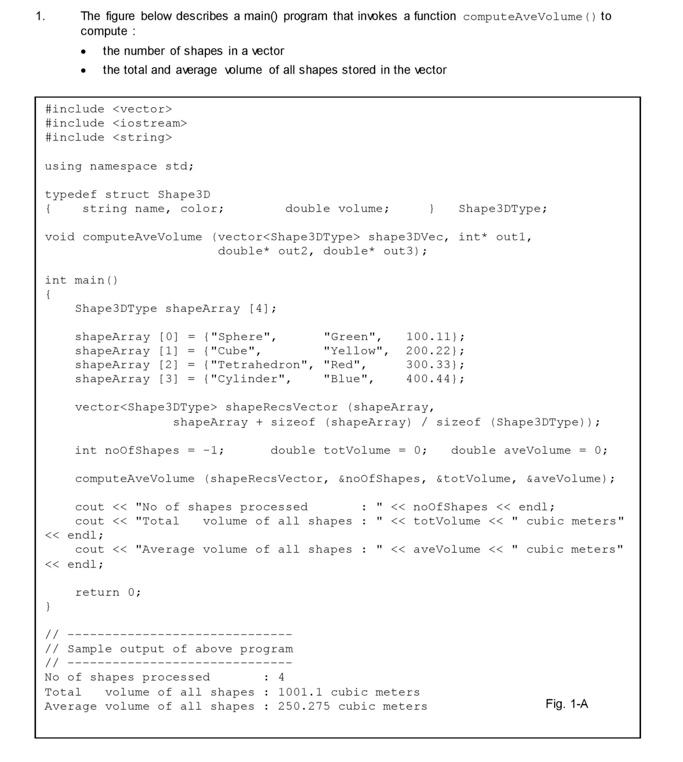 Solved 1. The figure below describes a main program that | Chegg.com