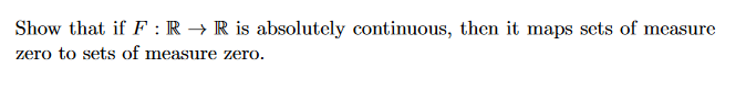 Solved Show that if F:R→R is absolutely continuous, then it | Chegg.com