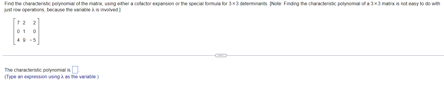 Solved just row operations, because the variable λ ﻿is | Chegg.com