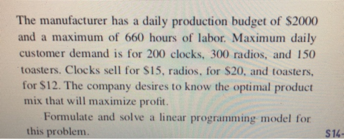 Solved 14-2, The Tycron Company produces three electrical | Chegg.com