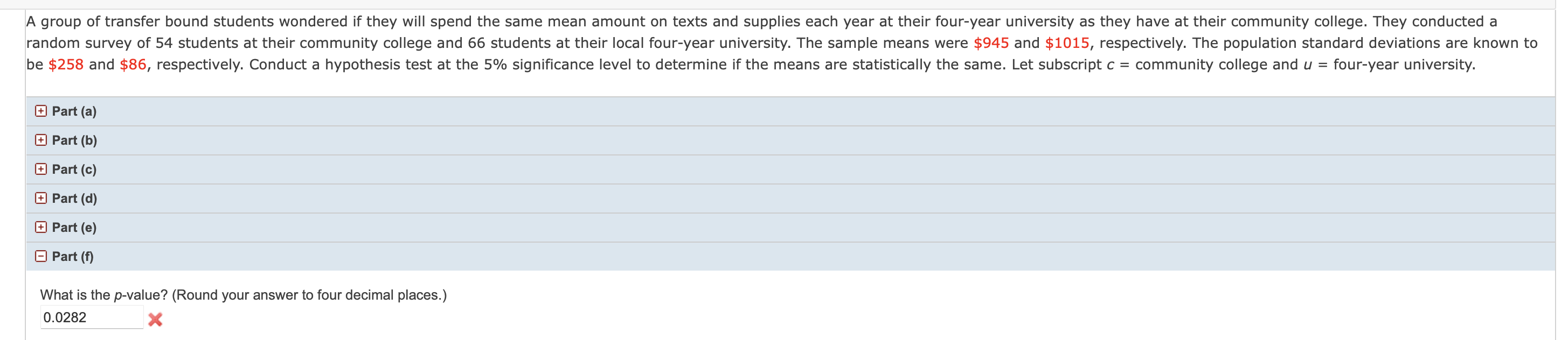 Solved Part (a) Part (b) Part (c) Part (d) Part (e) Part (f) | Chegg.com