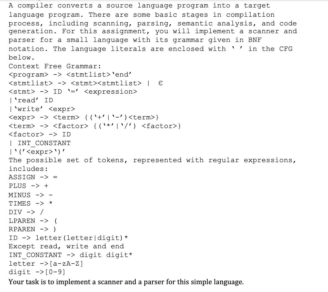 Solved 1 1 A compiler converts a source language program | Chegg.com