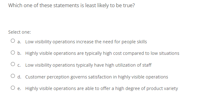 Which one of these statements is least likely to be | Chegg.com