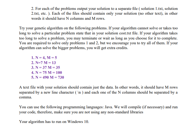 Solved Implement a genetic algorithm to solve the following | Chegg.com