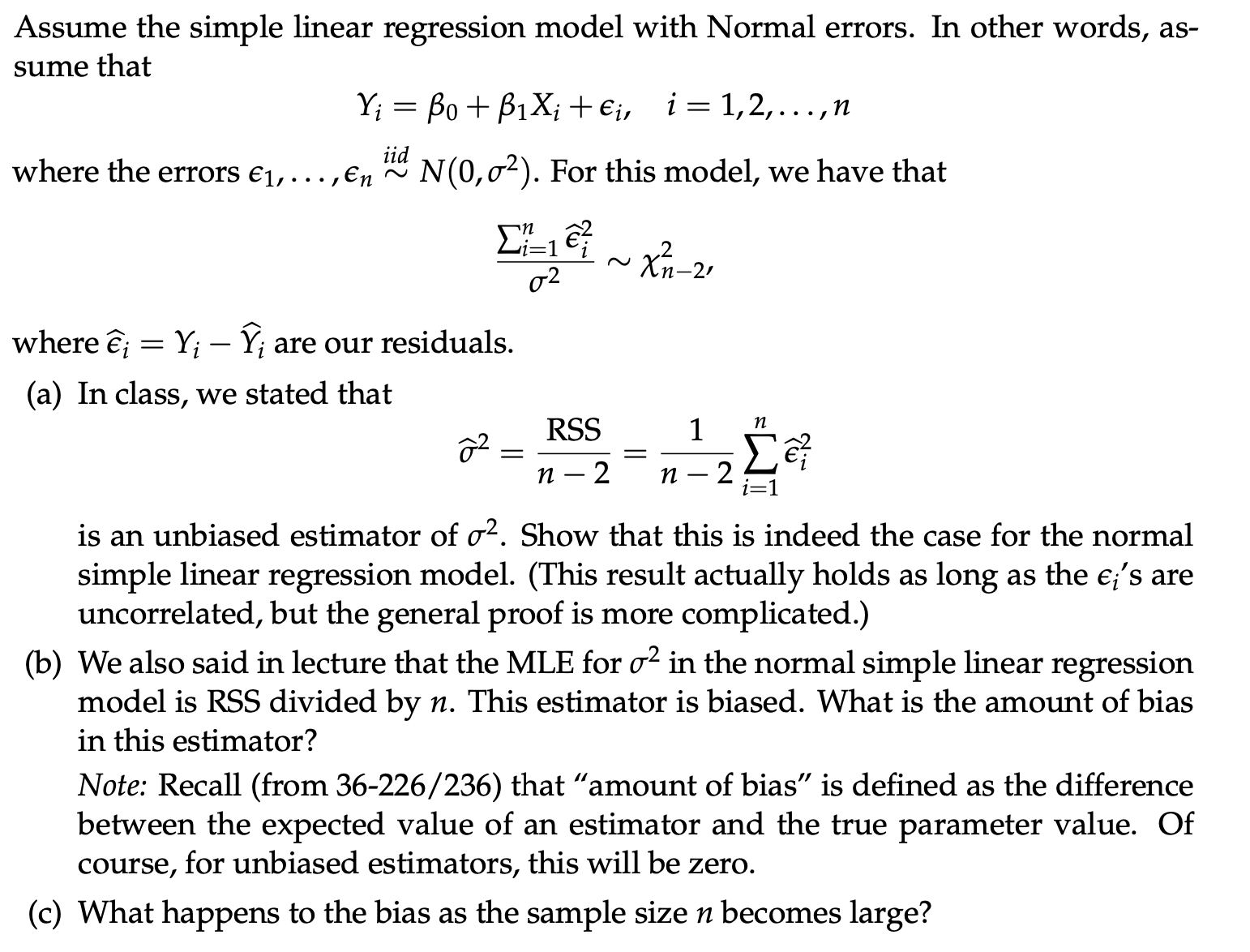 Solved Assume the simple linear regression model with Normal | Chegg.com