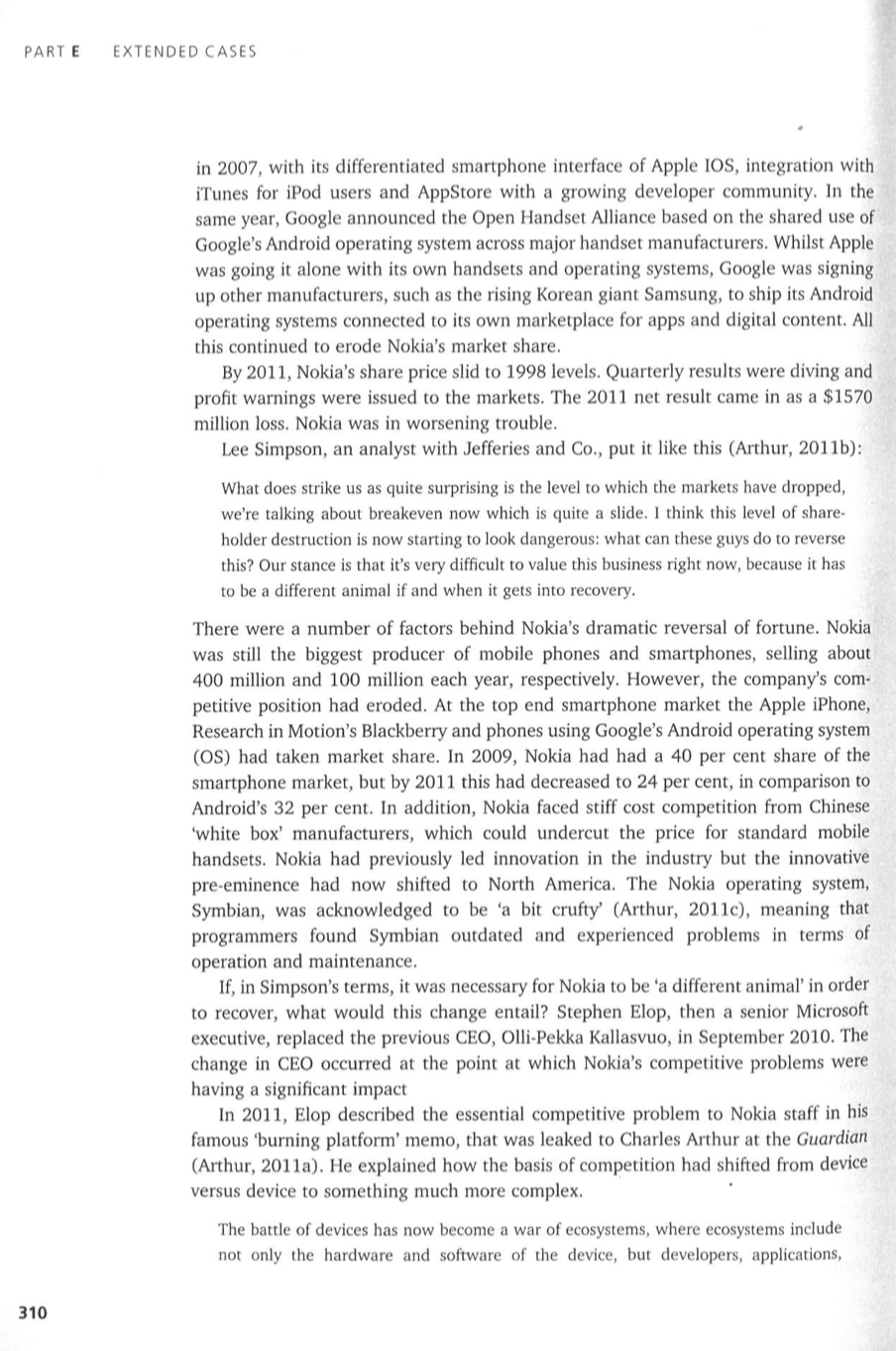 Solved NOKIA Nokia originated in 1865 as a wood pulp mill in | Chegg.com