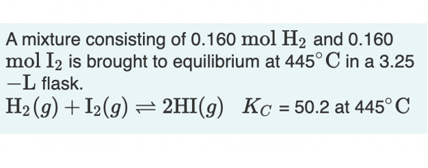 Solved what is the equilibrium amount of H2 , I2 and HI | Chegg.com