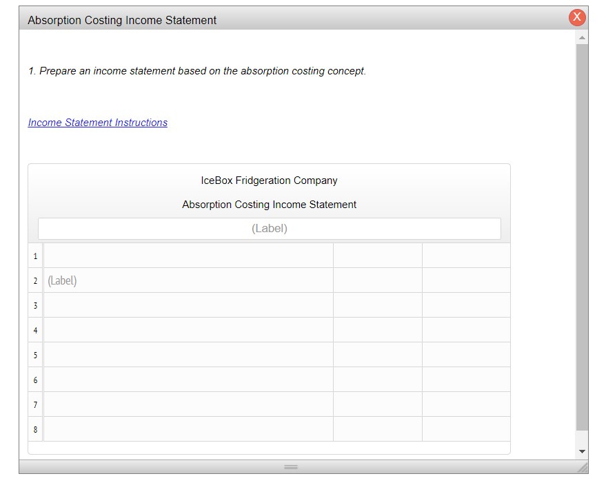 Solved Variable Costing Income Statement Income | Chegg.com