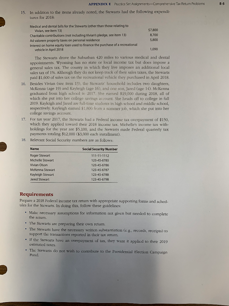 APPENDIX E Practice Set Assignments---Comprehensive | Chegg.com