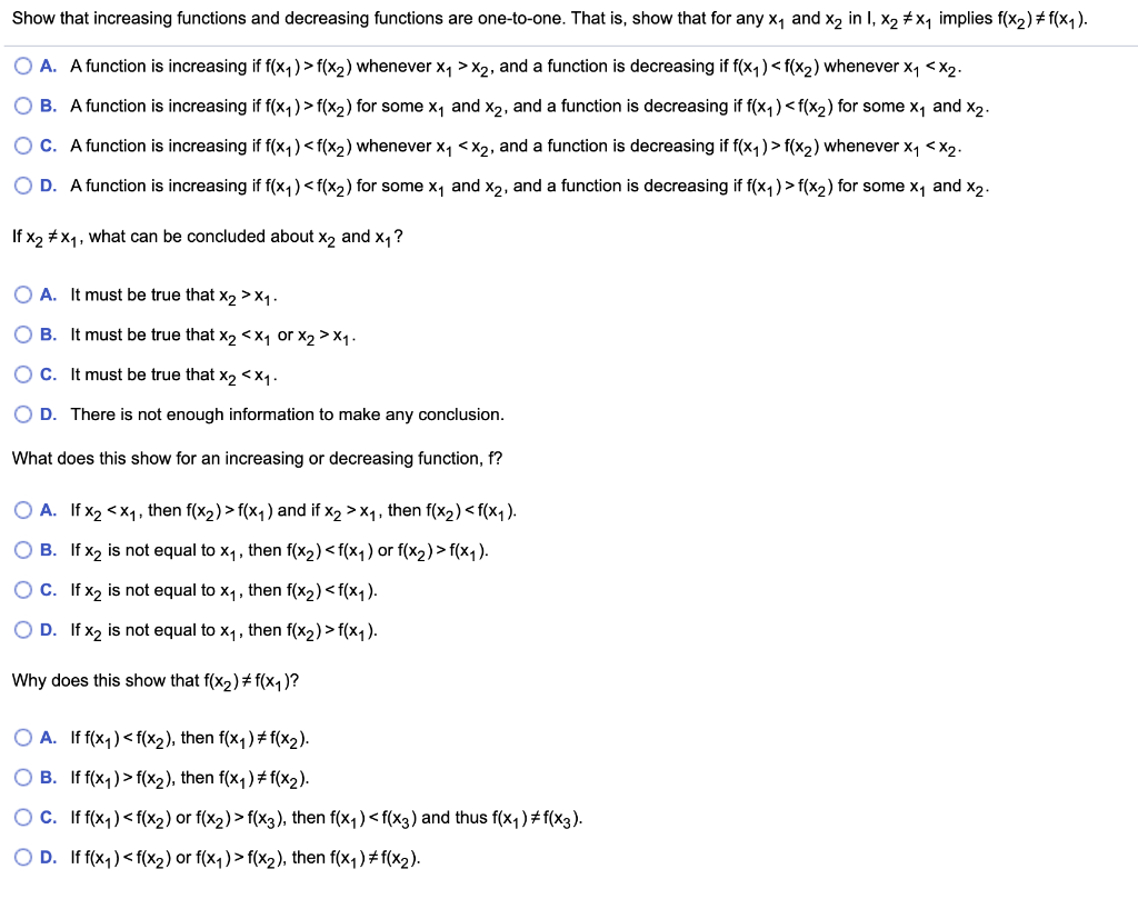 Solved Show that increasing functions and decreasing | Chegg.com