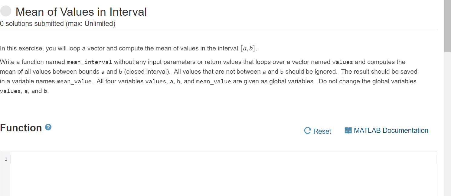 Solved Mean of Values in Interval O solutions submitted | Chegg.com
