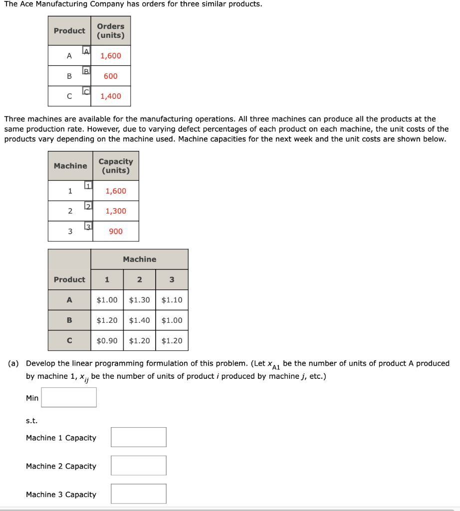 Solved Three machines are available for the manufacturing | Chegg.com