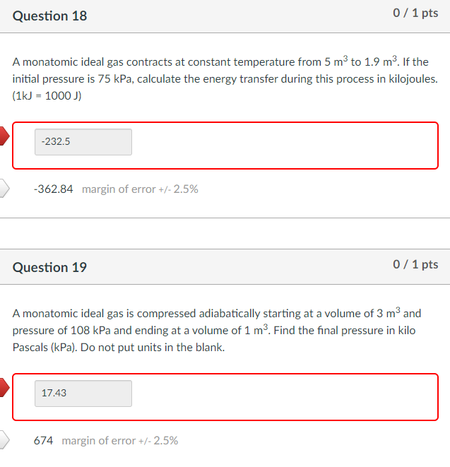 Solved 18. A monatomic ideal gas contracts at constant | Chegg.com