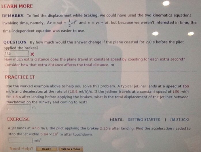 Solved EXAMPLE 2.6 Runway Length GOAL Apply kinematics to | Chegg.com