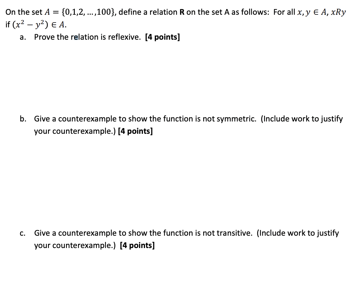 Solved On the set A={0,1,2,…,100}, define a relation R on | Chegg.com
