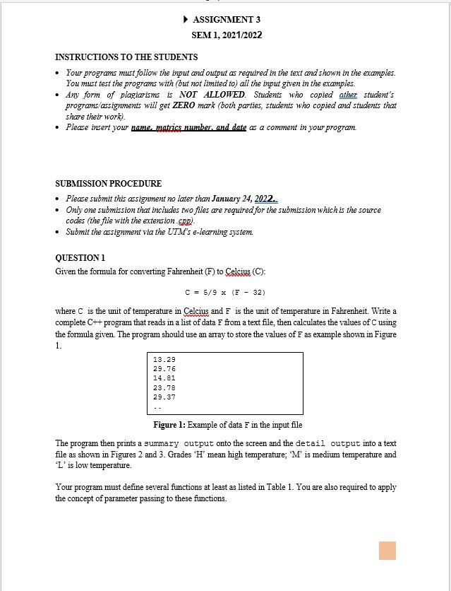 Solved ASSIGNMENT 3 SEM 1, 2021/2022 INSTRUCTIONS TO THE | Chegg.com
