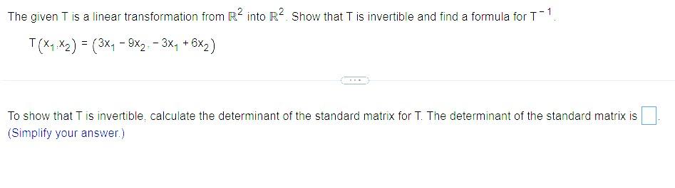 Solved The given T is a linear transformation from R2 into | Chegg.com