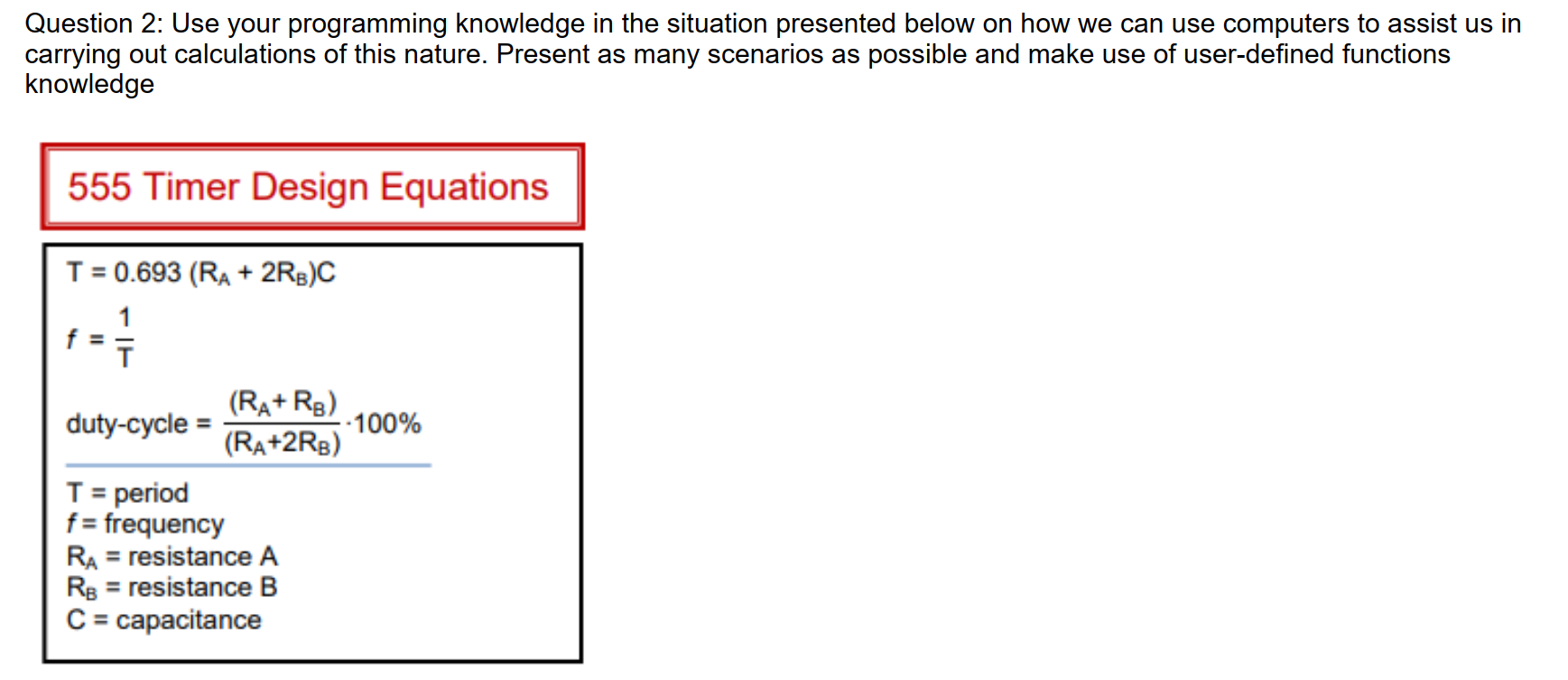 Solved Question 2: Use your programming knowledge in the | Chegg.com