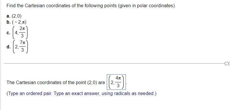 Solved Find the Cartesian coordinates of the following | Chegg.com