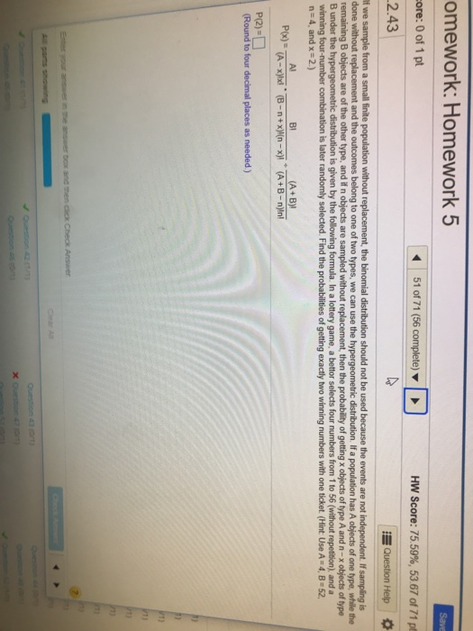 Solved Omework Homework 5 Save Core 0 Of 1 Pt 51 Of 71 56